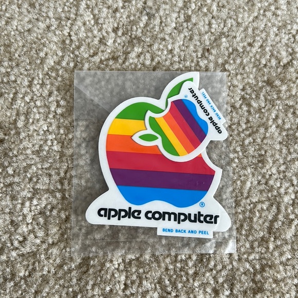 Apple | Other | Vintage Apple Computer Rainbow Stickers 3 Pack Large ...